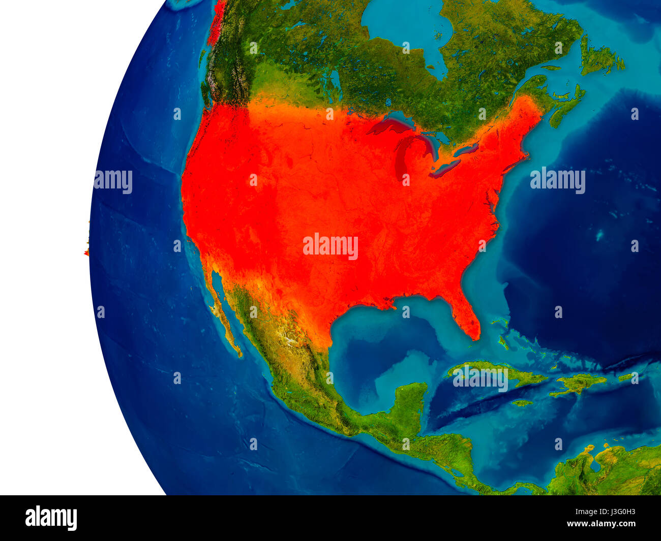 Map usa highlighted in red hi-res stock photography and images - Alamy