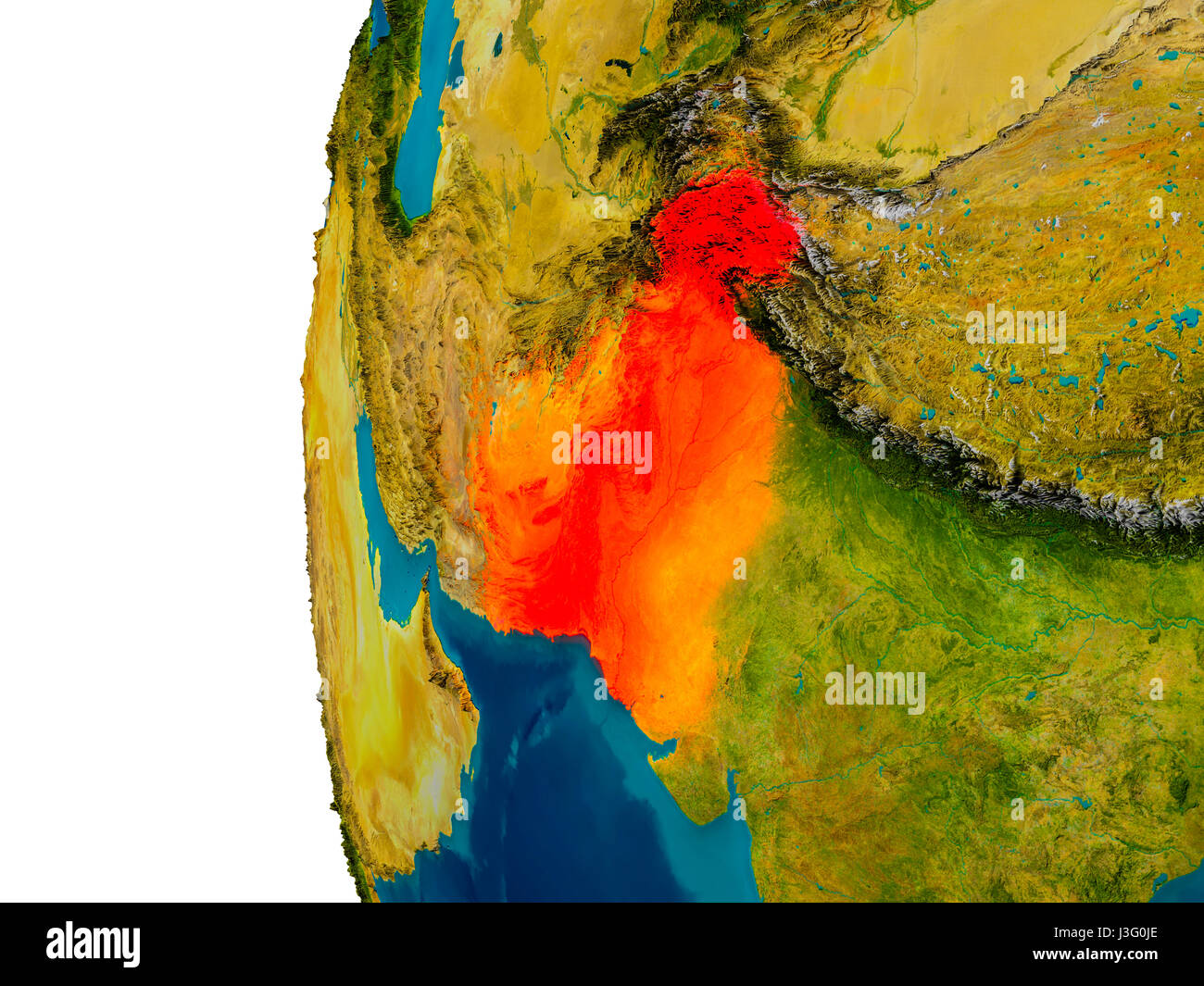 Map satellite geography pakistan hi-res stock photography and images ...