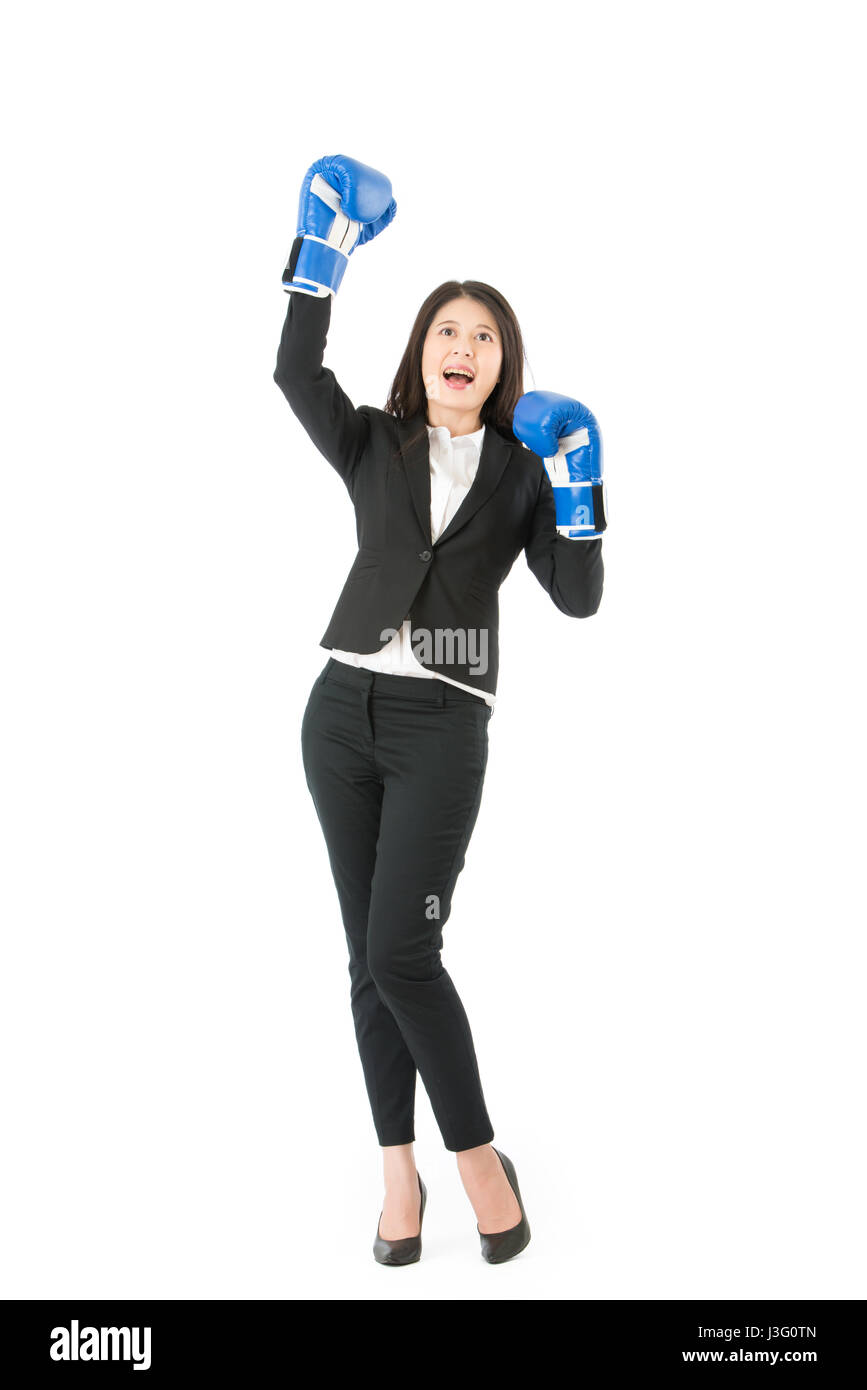Business woman in boxing pose hi-res stock photography and images - Alamy