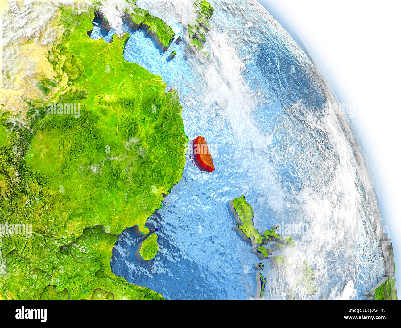Taiwan map satellite geography hi-res stock photography and images - Alamy