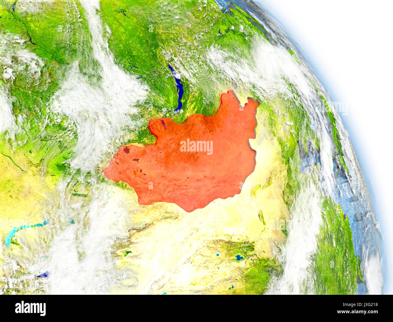Mongolia map satellite geography hi-res stock photography and images ...
