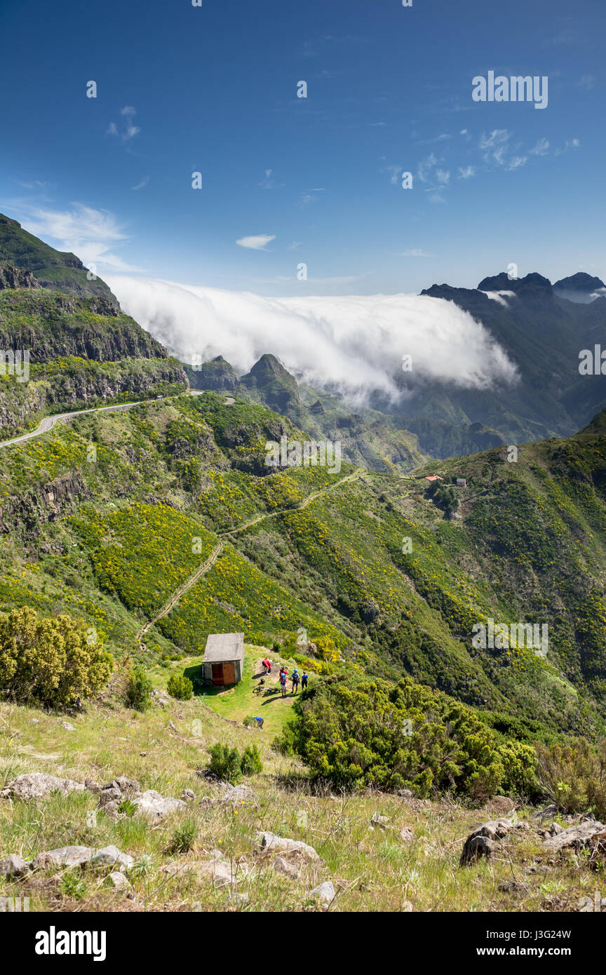Cloud covered mountains on Madeira Stock Photo - Alamy