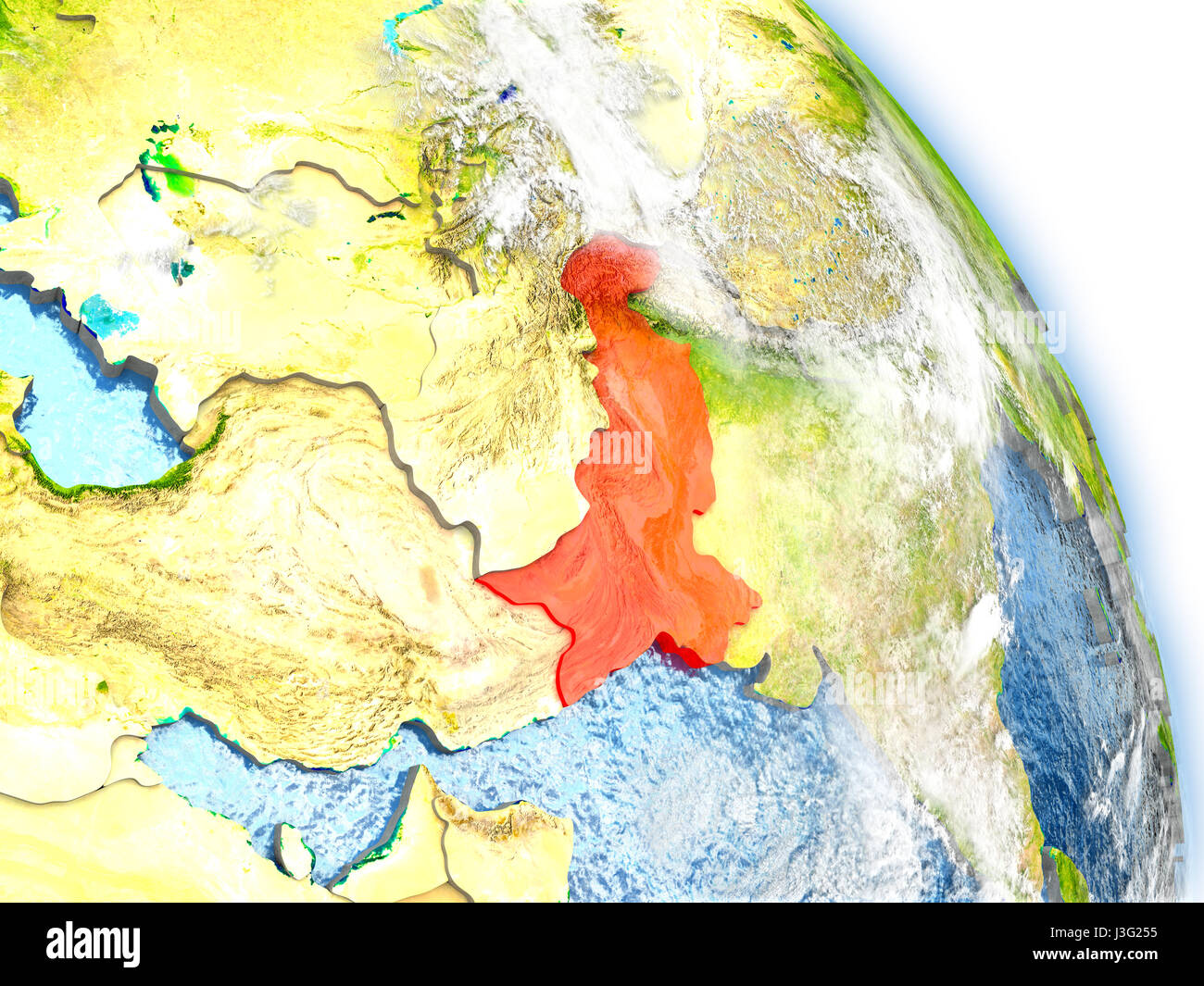 Map satellite geography pakistan hi-res stock photography and images ...