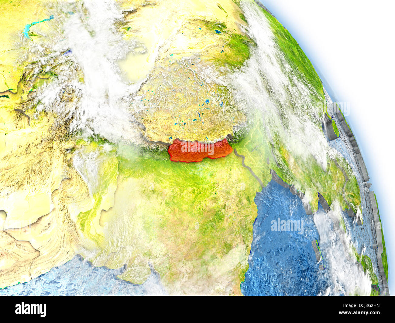 Map satellite geography nepal hi-res stock photography and images - Alamy