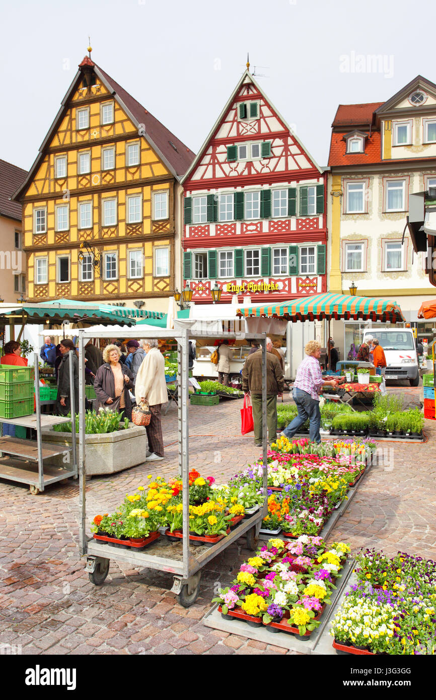 Bad Mergentheim, Germany - April 23, 2013: View of marketplace of Bad ...