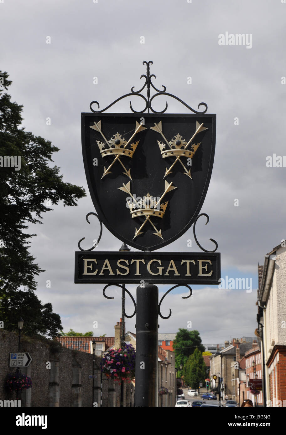 Eastgate sign Bury St Edmunds Stock Photo - Alamy