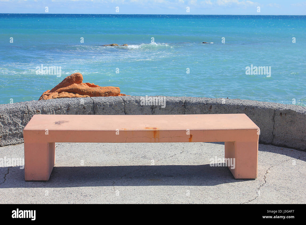 a bench in front of the sea Stock Photo - Alamy