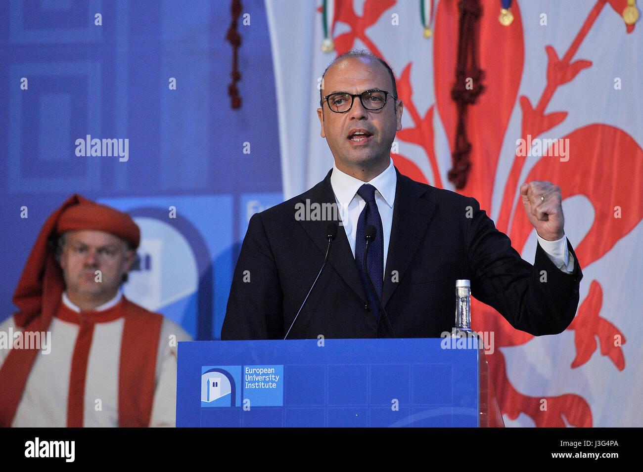 Florence, Italy. 05th May, 2017. Angelino Alfano, Italian Minister of ...