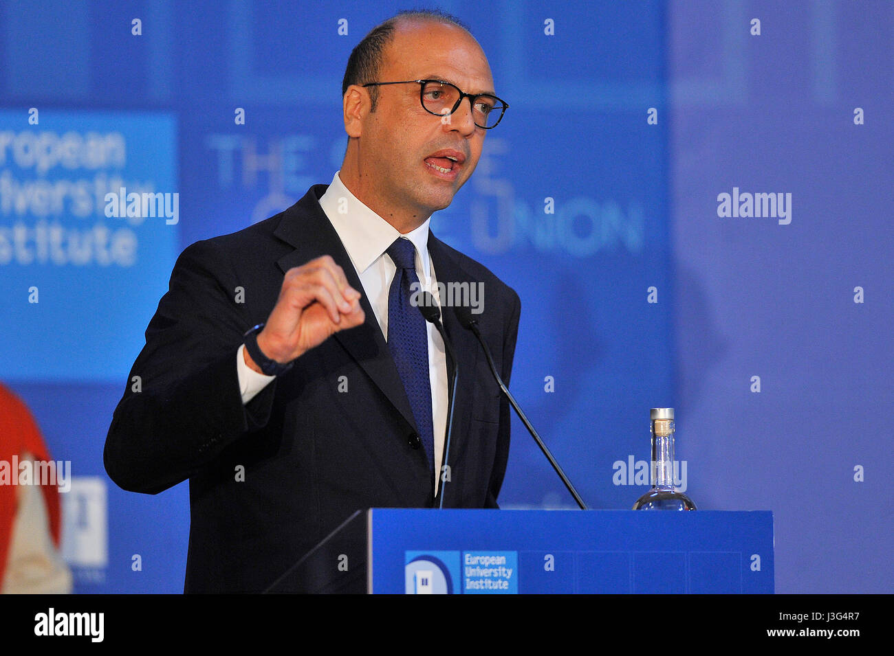 Florence, Italy. 05th May, 2017. Angelino Alfano, Italian Minister of ...