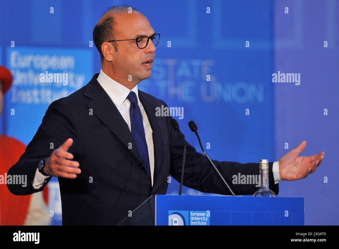Florence, Italy. 05th May, 2017. Angelino Alfano, Italian Minister of ...