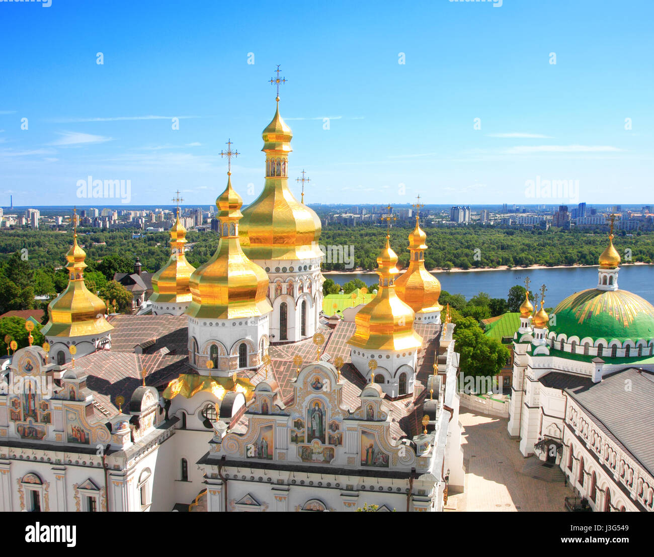 Golden domes of Dormition Cathedral, Kiev Pechersk Lavra, Kiev, Ukraine ...