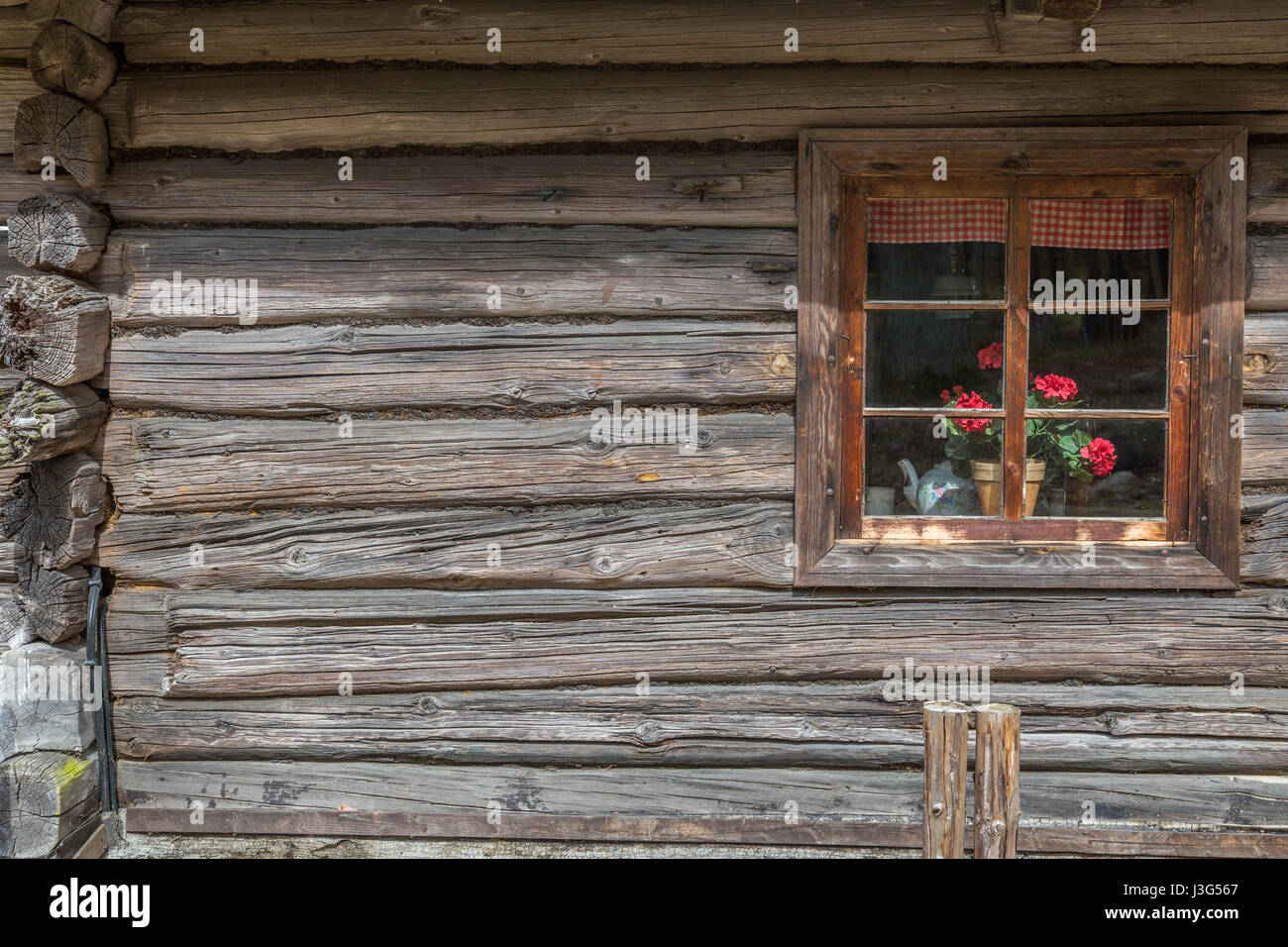 Ancient Wooden House With Window Stock Photo - Alamy