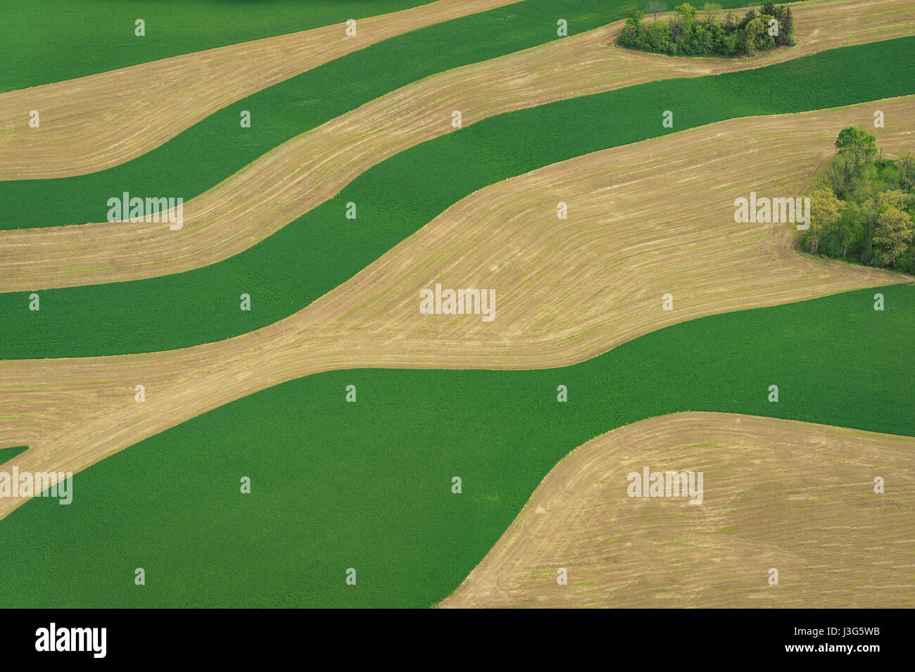 Aerial View Of Pattern Of Farm Field Stock Photo - Alamy