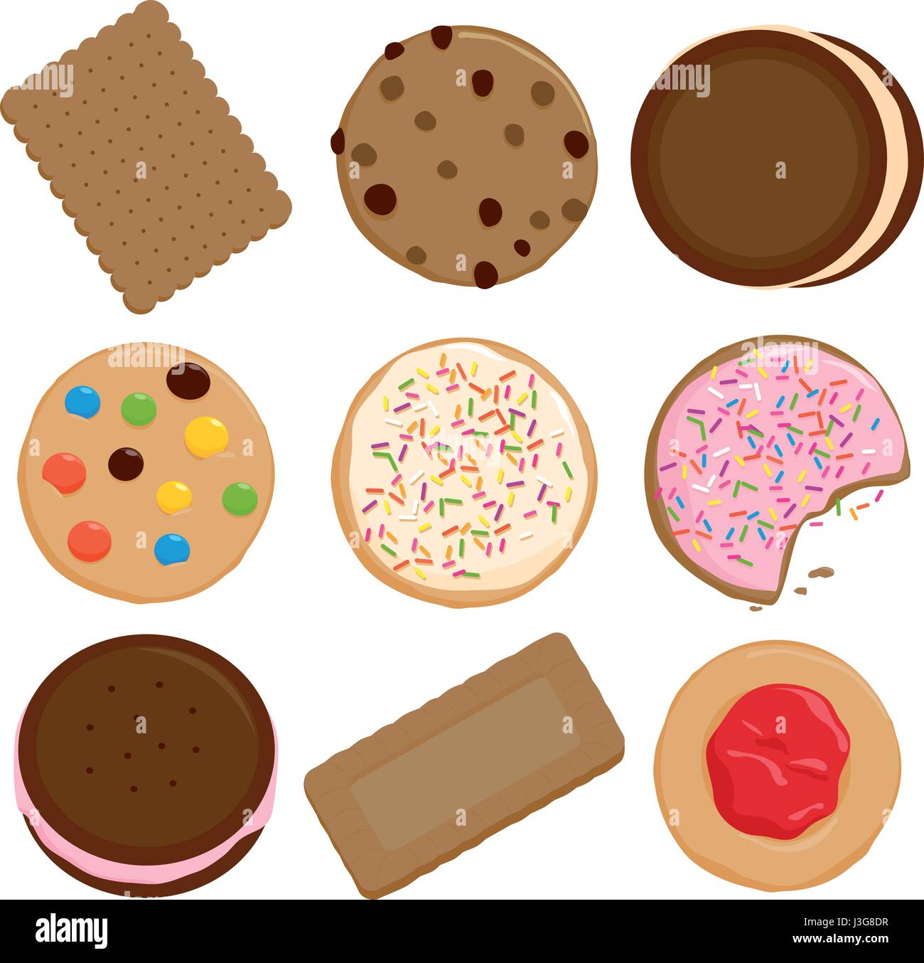 Illustration collection sweet biscuits Stock Vector Images - Alamy