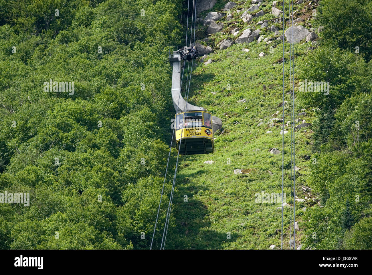 The Canon Mountain aerial tramway - Franconia State Park, NH Stock ...