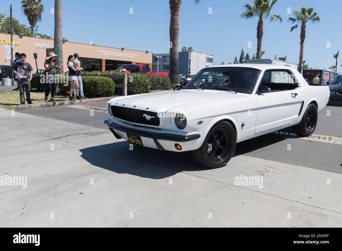 Buena Park, USA - April 30, 2017: White Ford Mustang 1st generation on ...