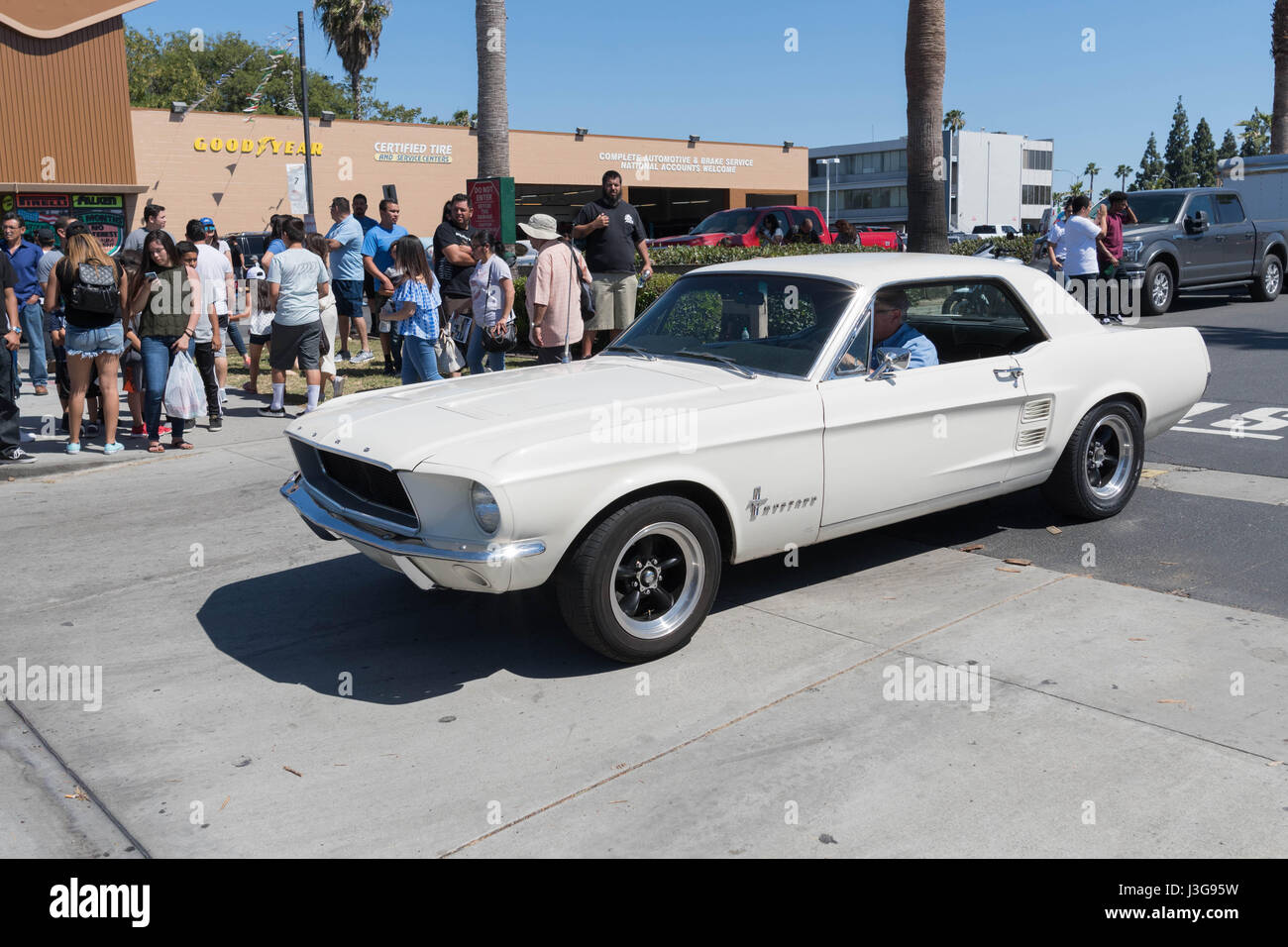 Buena Park, USA - April 30, 2017: White Ford Mustang 1st generation on ...