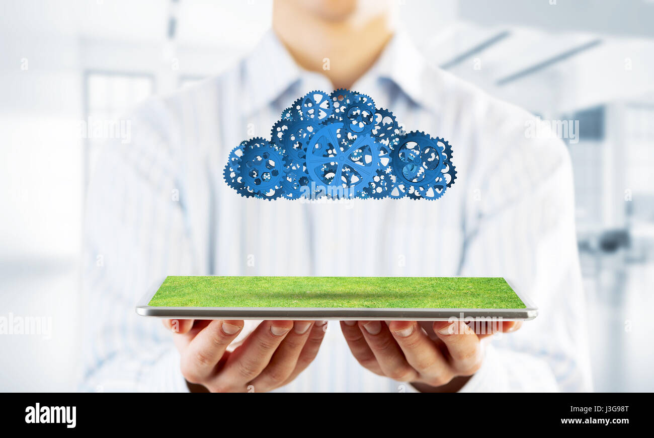 Mechanisms as symbol of wireless connection and interaction presented ...