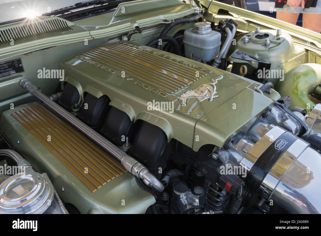 Buena Park, USA - April 30, 2017: Ford Mustang GT SEMA engine fifth ...
