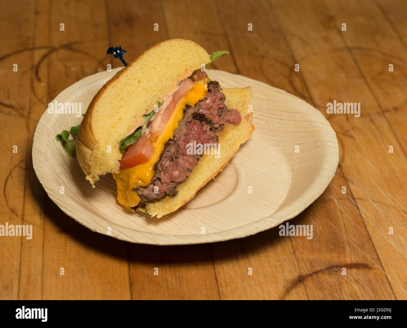 New York, NY USA - May 3, 2017: Burger created by chef Joe Isidori on ...