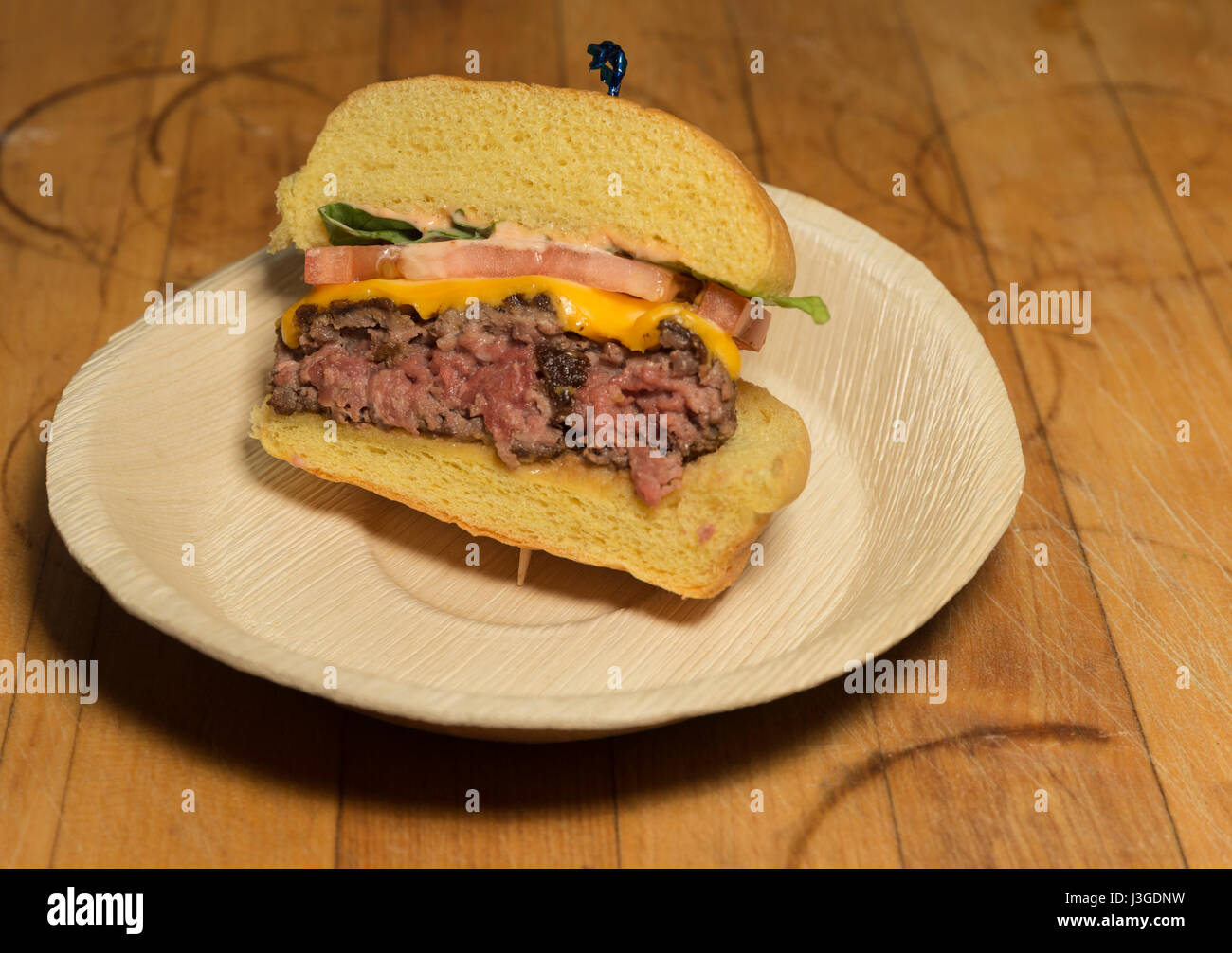 New York, NY USA - May 3, 2017: Burger created by chef Joe Isidori on ...