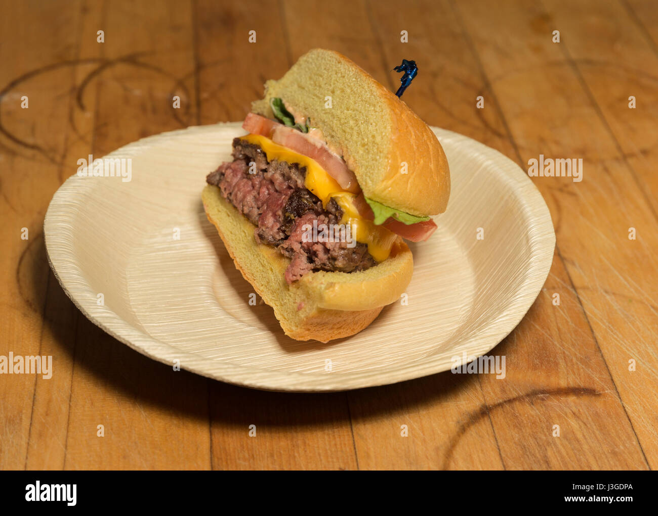 New York, NY USA - May 3, 2017: Burger created by chef Joe Isidori on ...