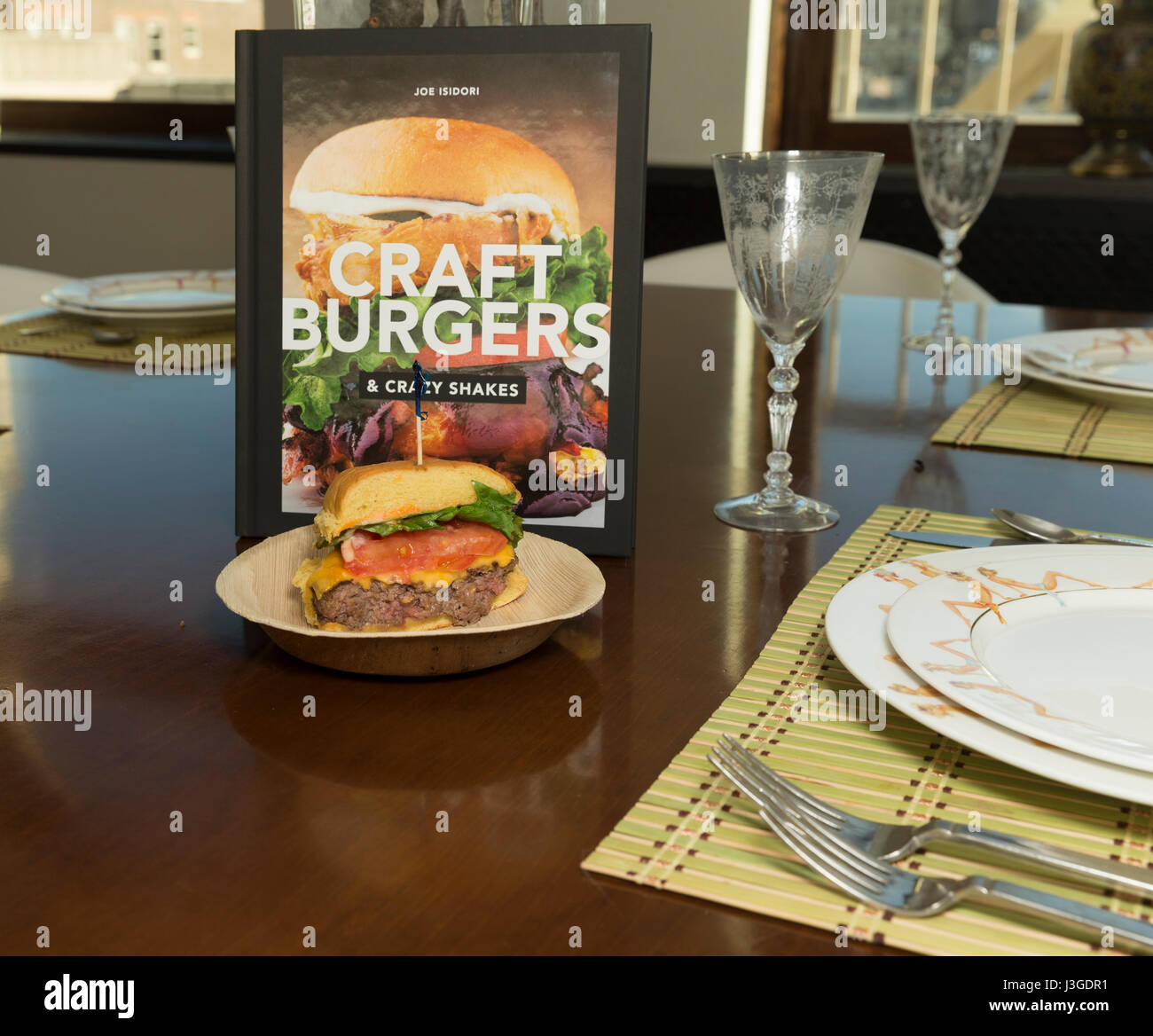 New York, NY USA - May 3, 2017: Burger created by chef Joe Isidori on ...