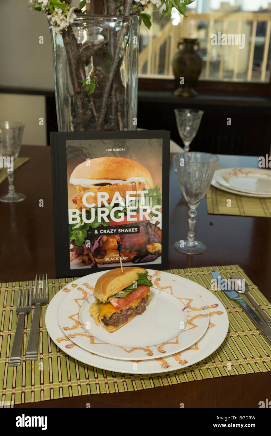 New York, NY USA - May 3, 2017: Burger created by chef Joe Isidori on ...