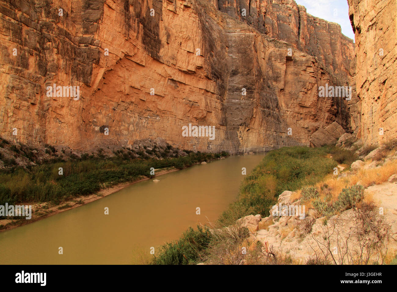 Beautiful view of the international border between the United States ...