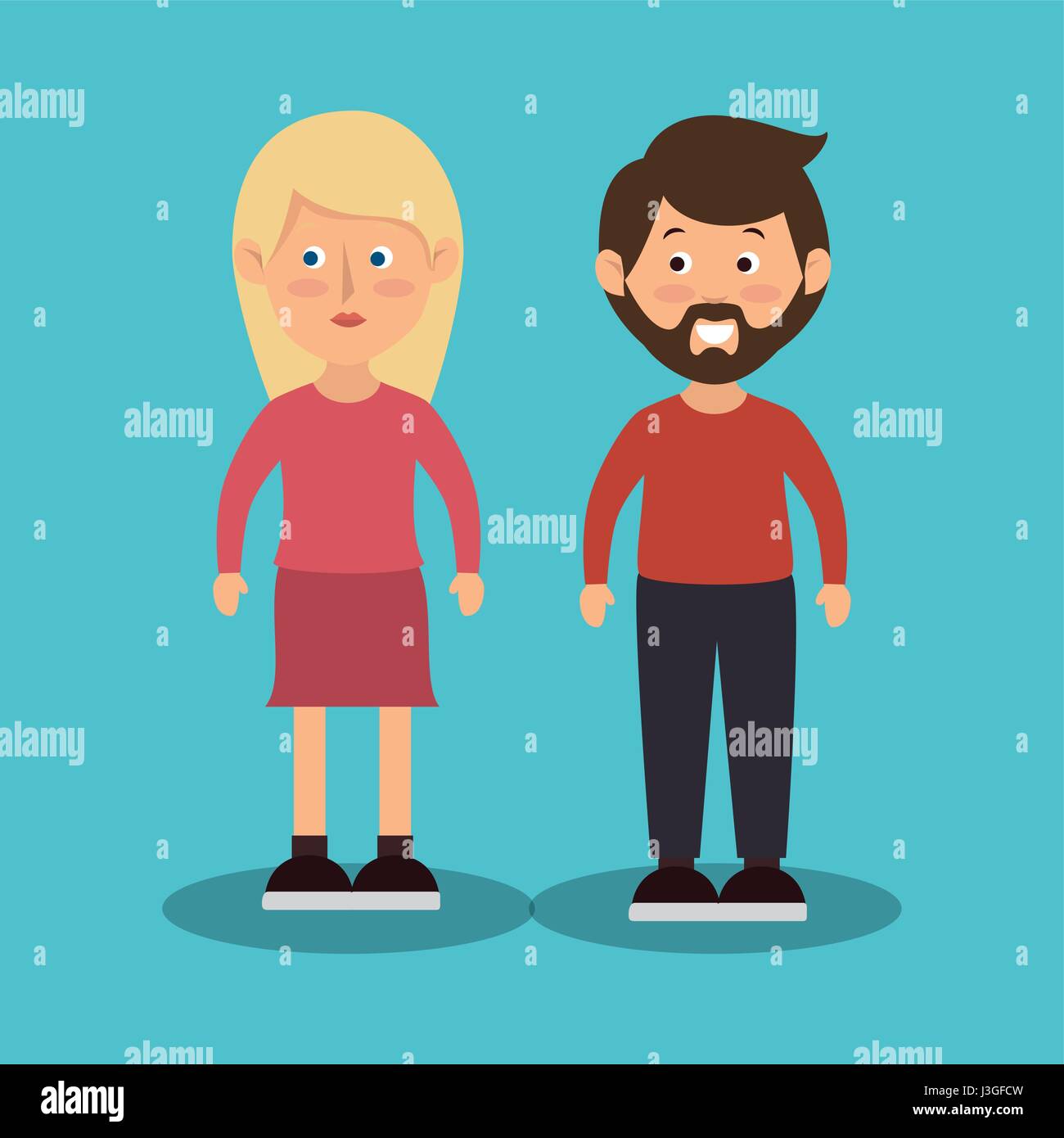 young couple avatars characters Stock Vector Image & Art - Alamy