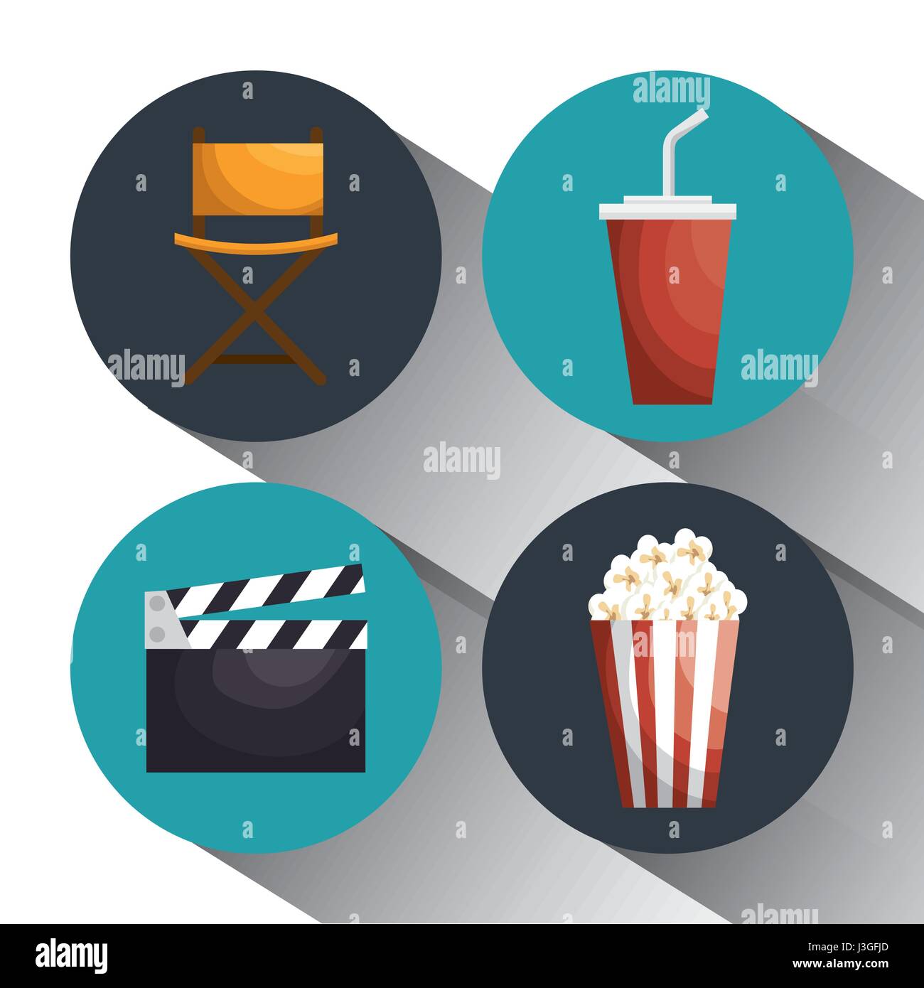 cinema entertainment elements icons Stock Vector Image & Art - Alamy