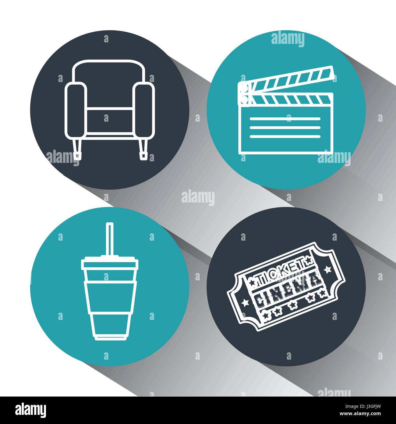cinema entertainment elements icons Stock Vector Image & Art - Alamy
