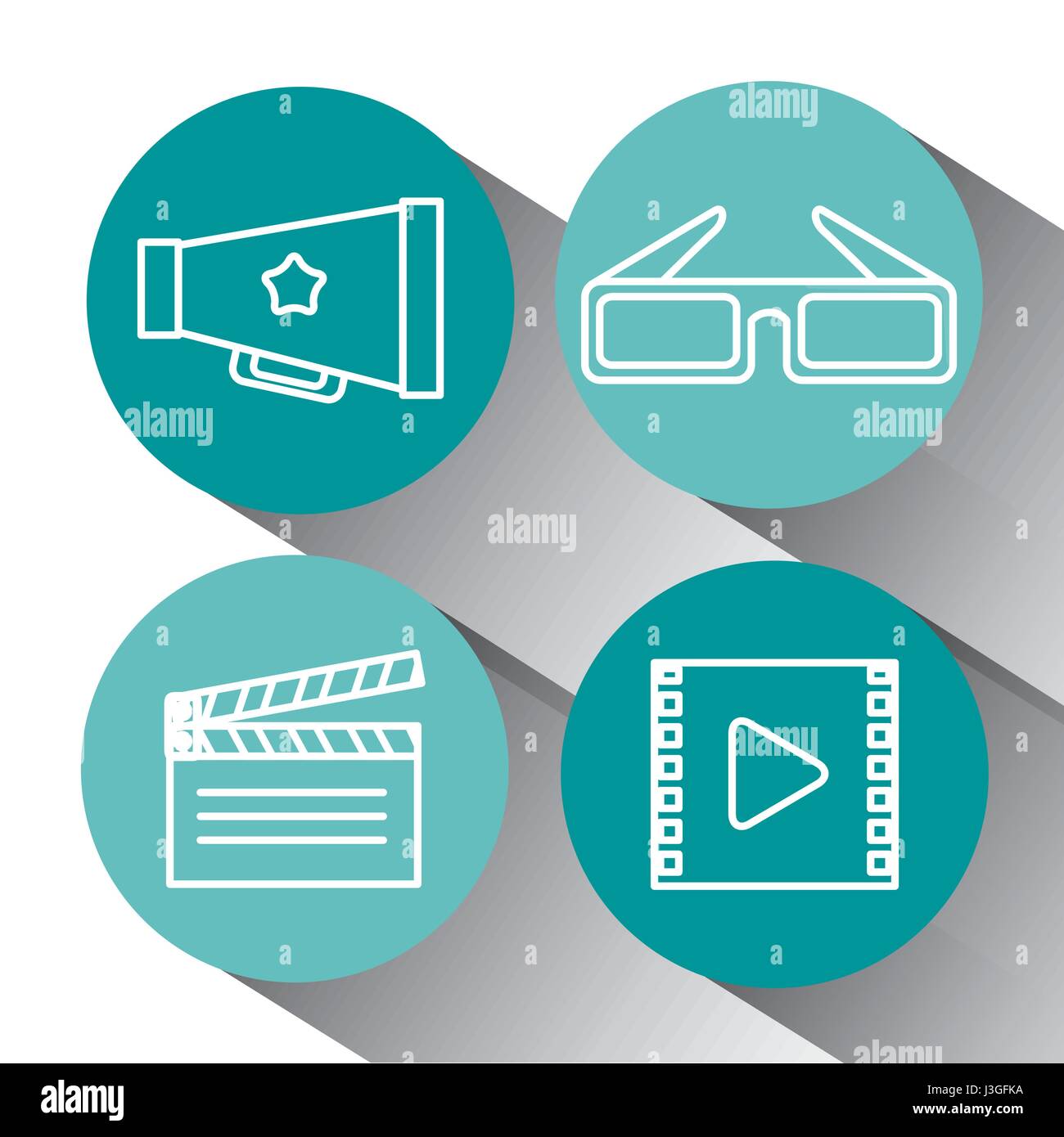 cinema entertainment elements icons Stock Vector Image & Art - Alamy