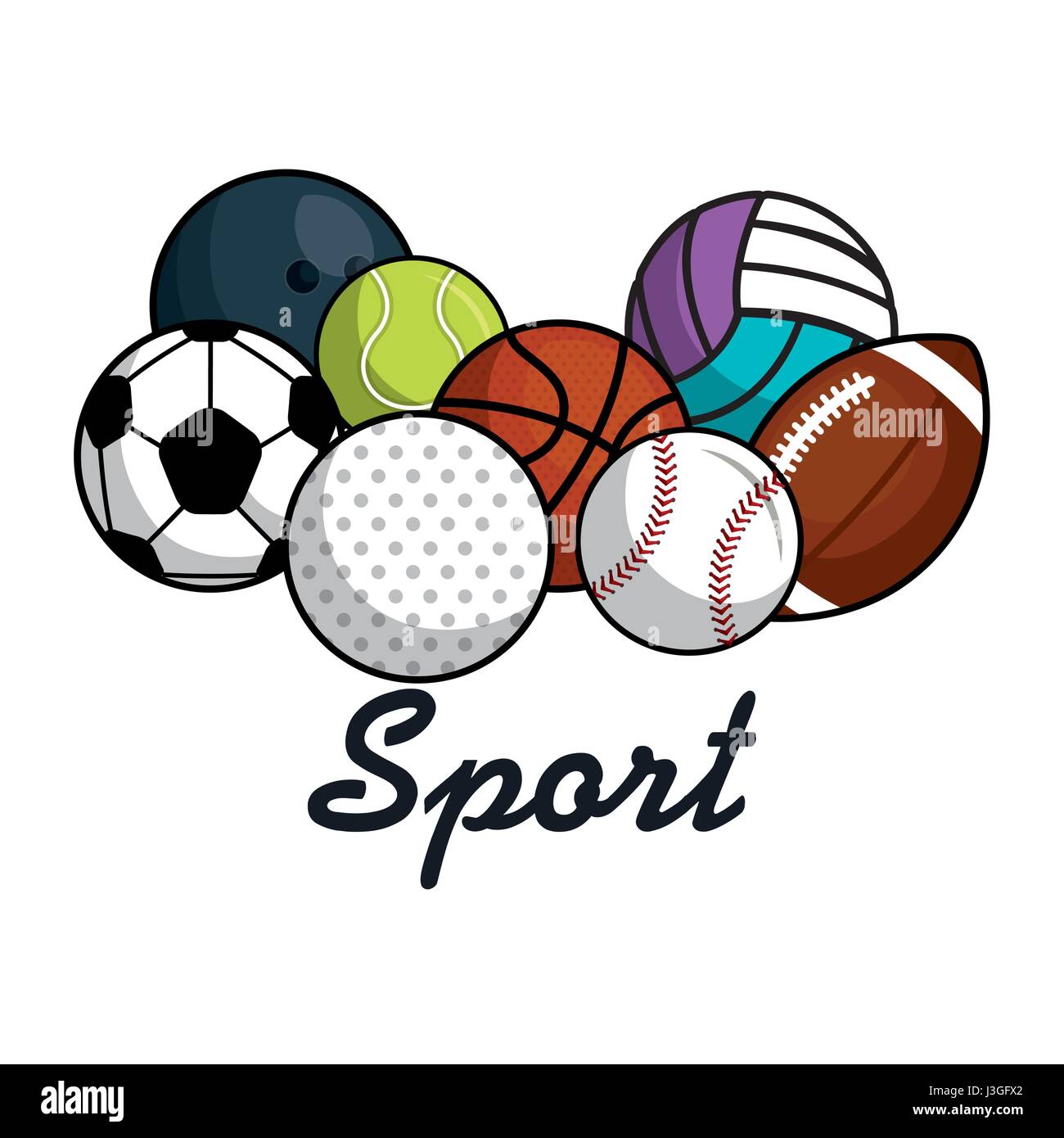 Sports Balls Collage Clipart