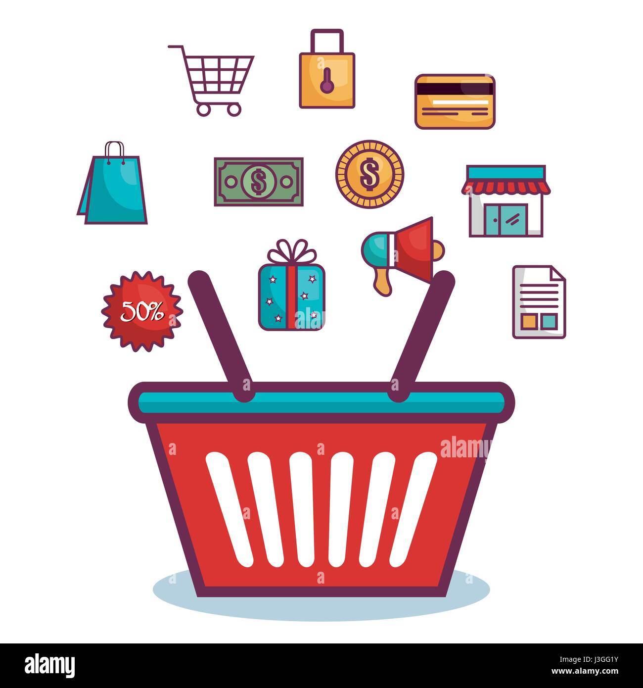 commercial business flat icons Stock Vector Image & Art - Alamy