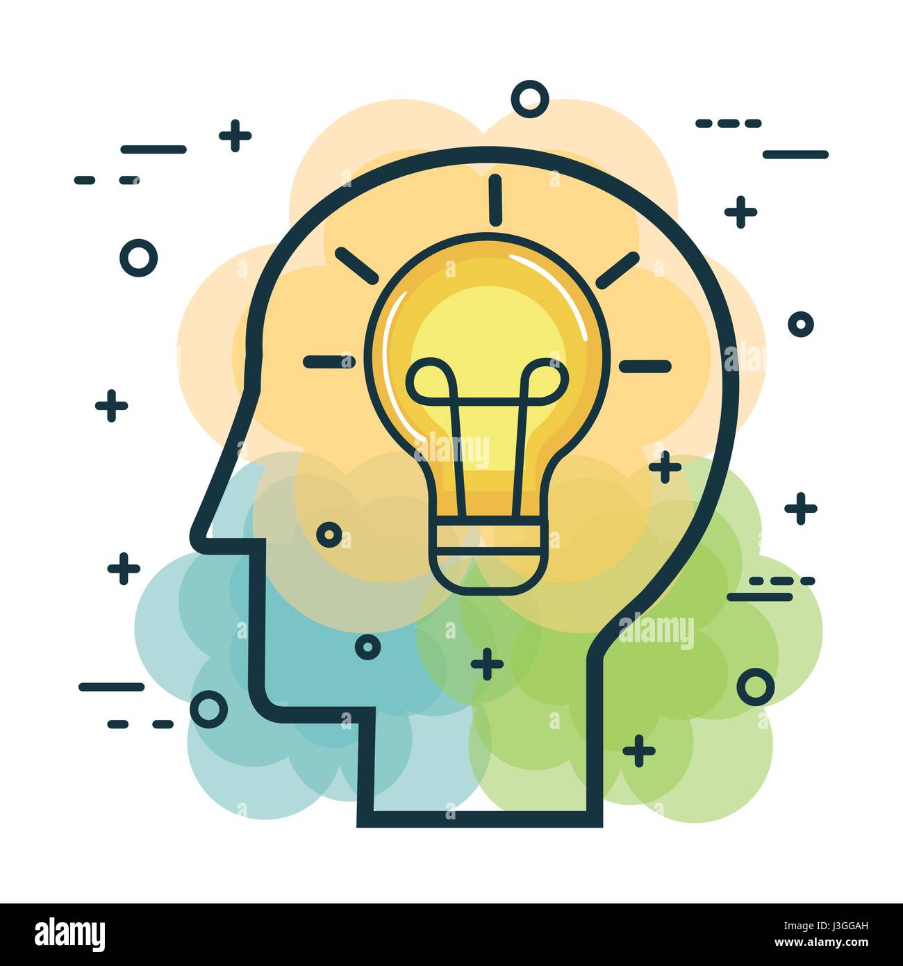 creative profile and brain Stock Vector Image & Art - Alamy