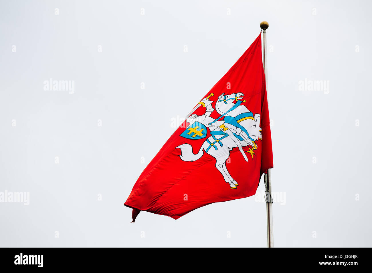 Coat Of Arms Of Lithuania On The State (Historical) Flag Of Lithuania ...