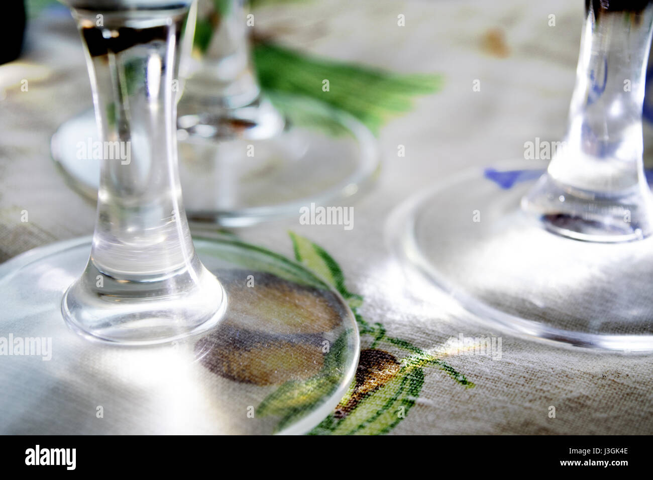 detail of stem and circular base of a crystal stemware Stock Photo - Alamy