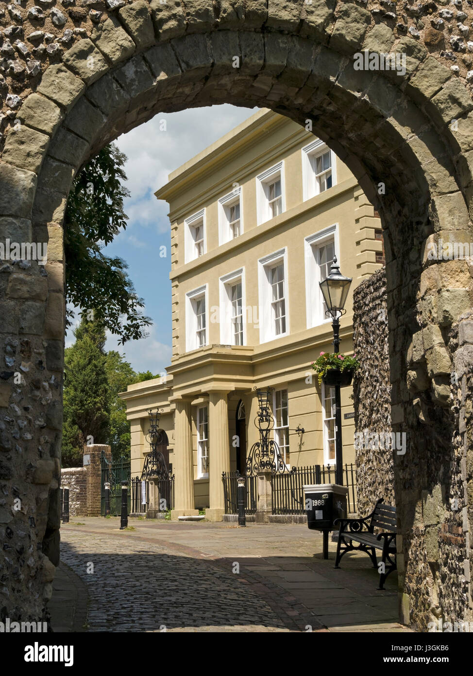 Grade II listed, Georgian style, Castlegate House next to Barbican Gate ...