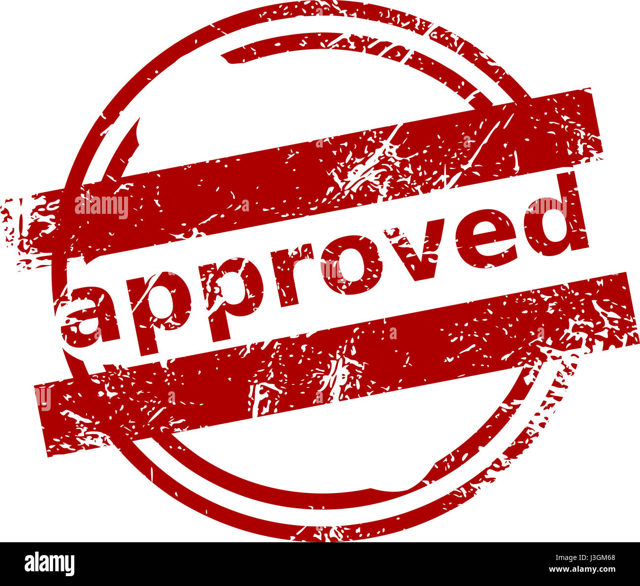 Vector illustration of a red stamp approved on white Stock Photo - Alamy