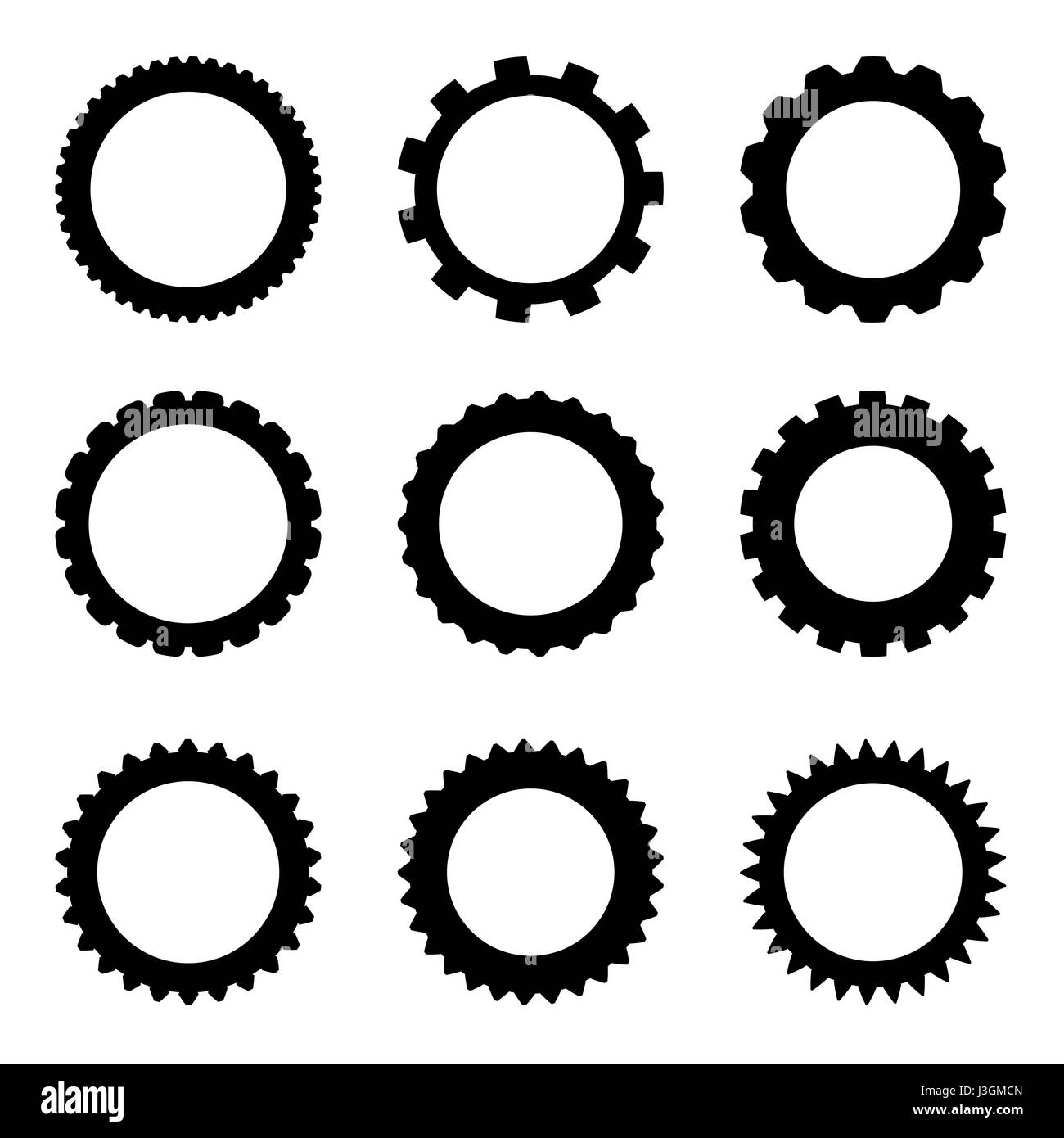 Simple Gear set Stock Vector Image & Art - Alamy