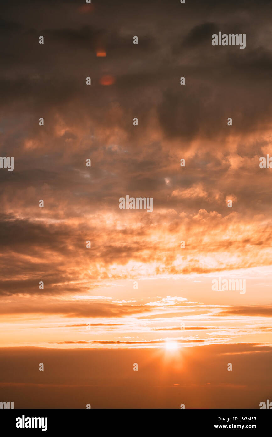 Bright And Dark Natural Dramatic Sky Before Thunder. Cloudscape Clouds ...
