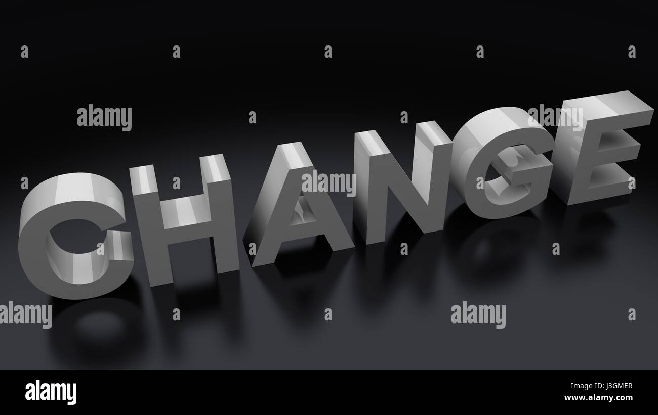 Change over black reflective background Stock Photo - Alamy