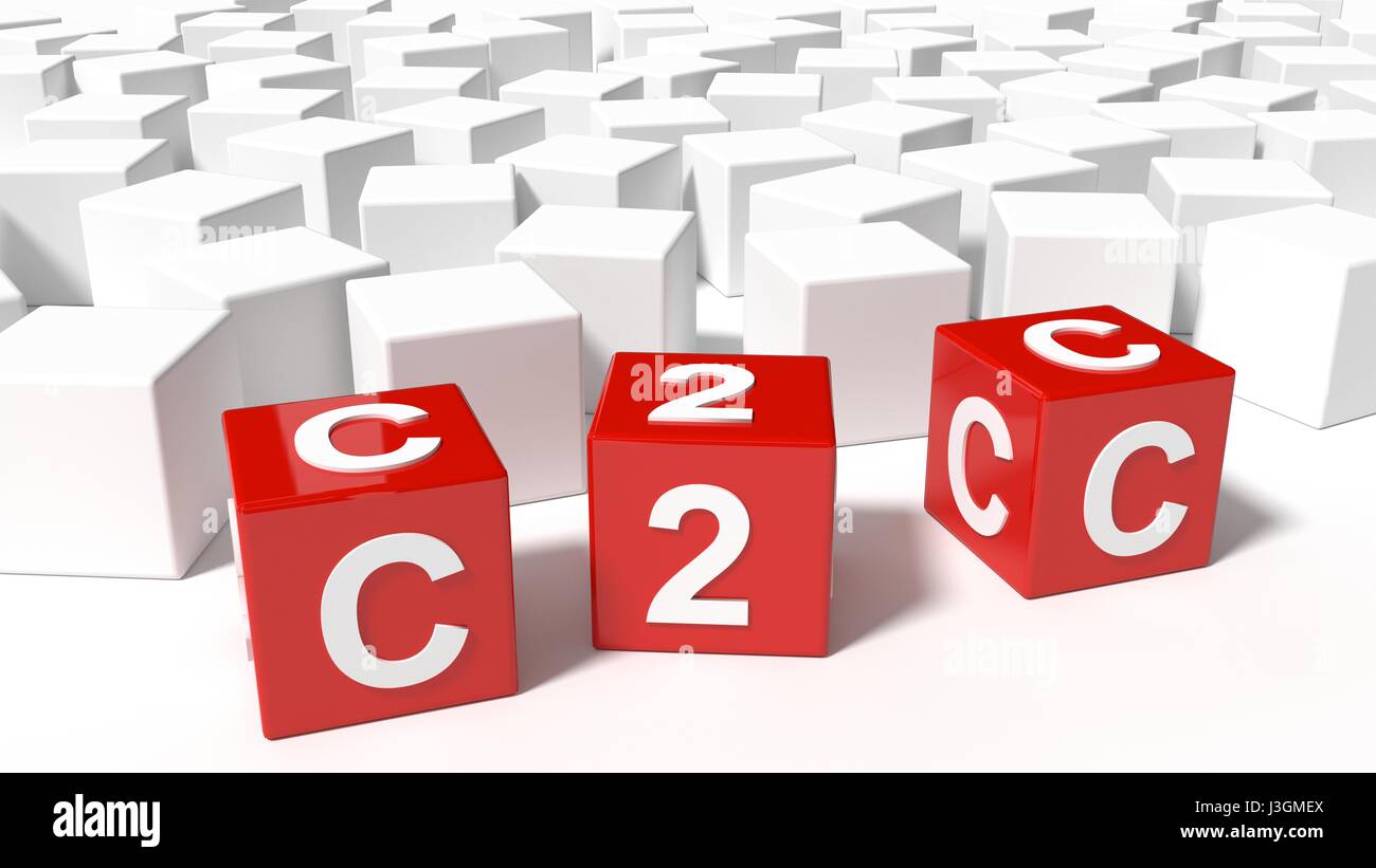 C2C Customer to Customer Cubes Stock Photo - Alamy