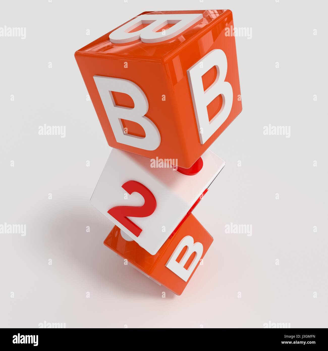 B2B business to business cubes over white background Stock Photo - Alamy