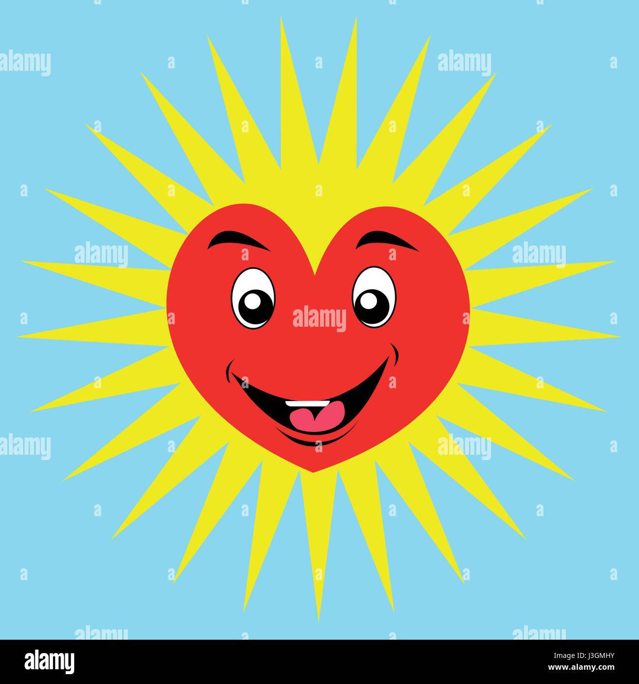 Cartoon happy heart Stock Vector Image & Art - Alamy