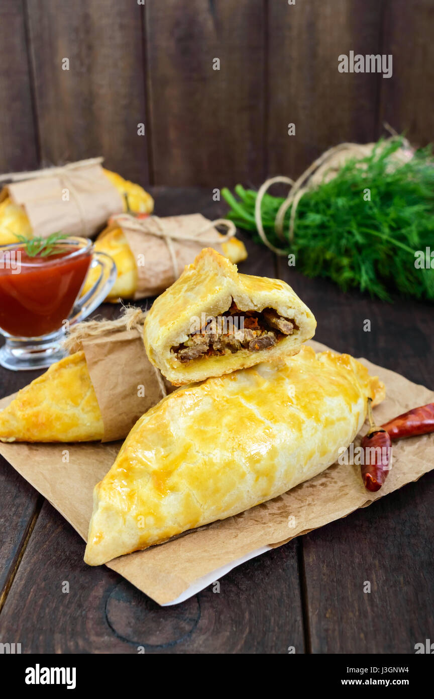 Traditional national English (Cornish) meat patties (pie) - "Cornish ...