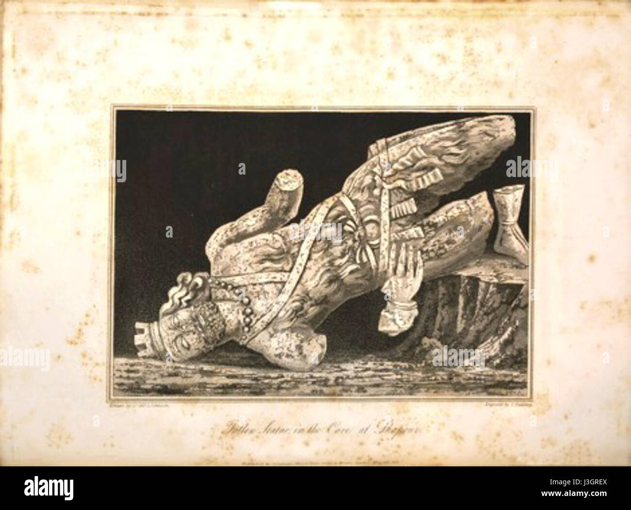 The fallen statue in the cave at Shahpoor is an archaeological find in ...