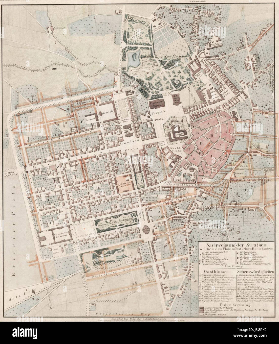 A grand view of the Fr Residenz from 1836, showing its impressive ...