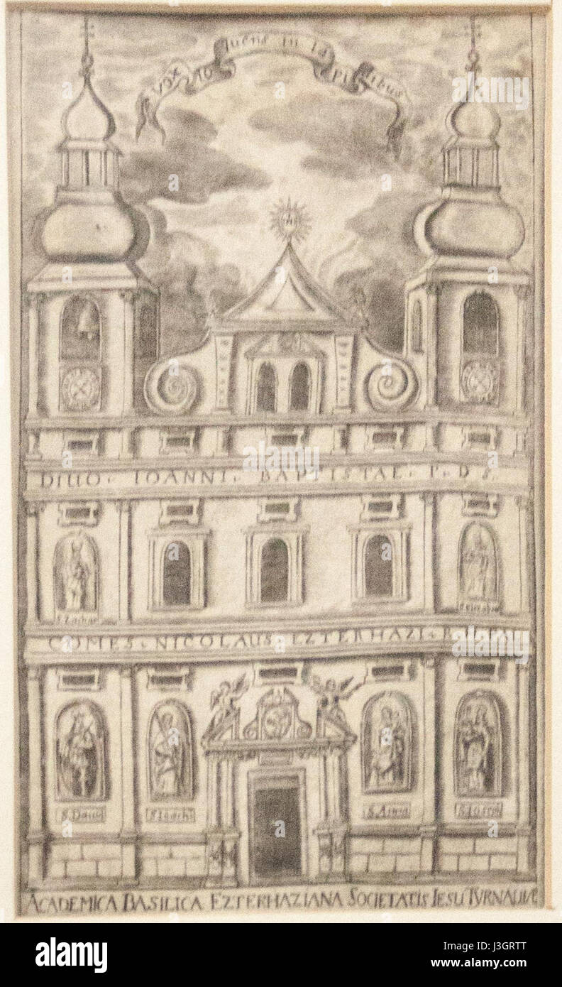 The facade of the Jesuit Church in Nagyszombat (now Trnava, Slovakia ...